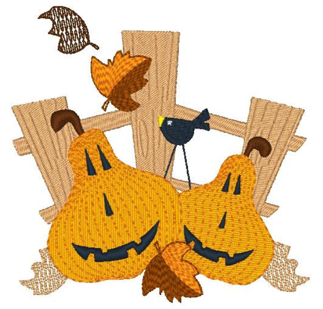 Fall Fences Machine Embroidery Designs 5x7 Hoop Autumn, Fall Decorative ...