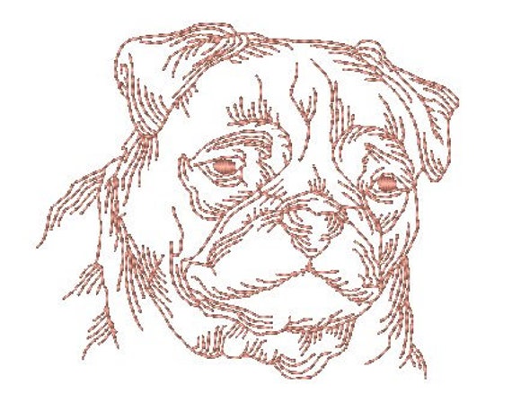 Pug Dogs Machine Embroidery Designs | Etsy