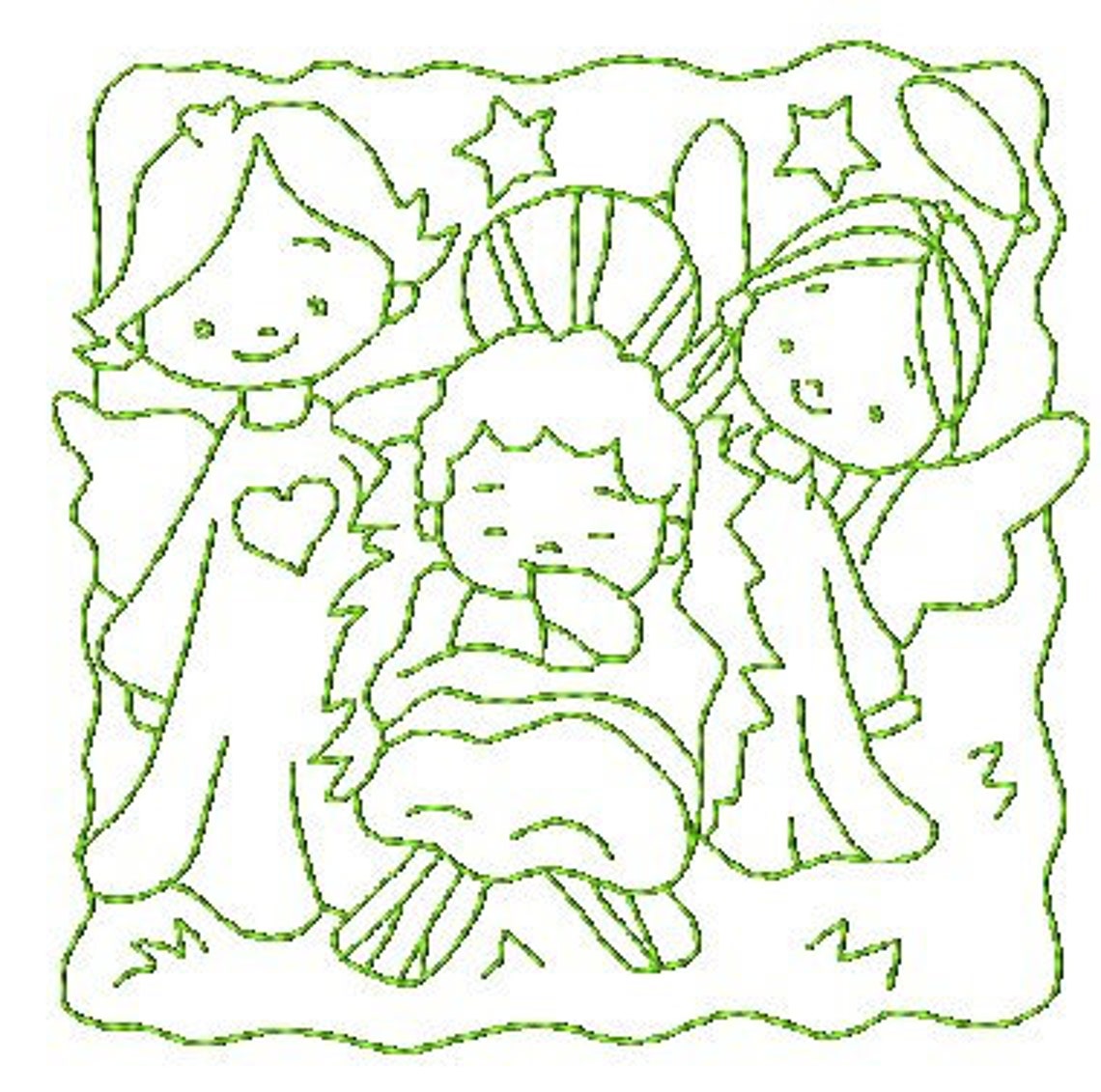 Nativity Redwork Quilt Squares Machine Embroidery Designs - Etsy
