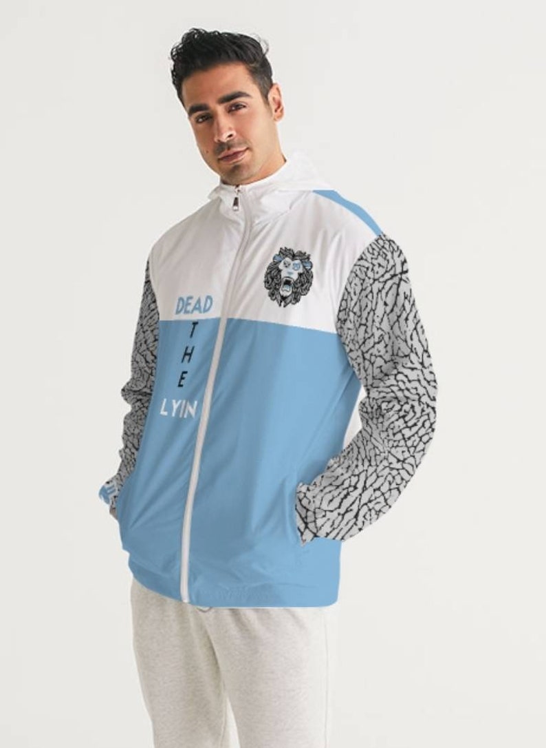 Jacket for Jordan 3 UNC | UNC Jordan 3 Windbreaker Carolina Blue, White ...