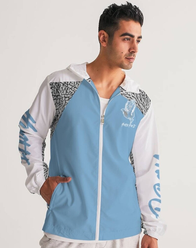 Jacket for Jordan 3 UNC | UNC Jordan 3 Windbreaker Carolina |first Pray ...