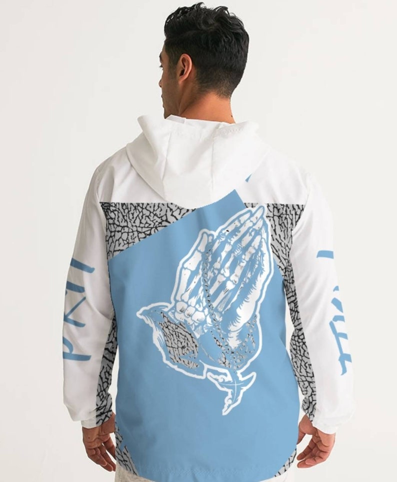 Jacket for Jordan 3 UNC | UNC Jordan 3 Windbreaker Carolina |first Pray ...
