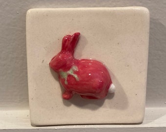 Bunny Art Tile, Ceramic Wall Tile, Ceramic Art Tile, Kitchen Tile ...