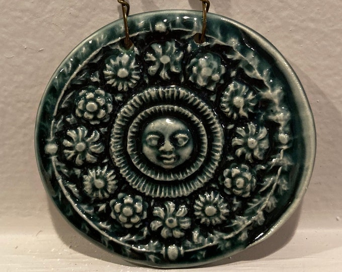 Sun Face Wall Art, Ceramic Wall Tile, Ceramic Art Tile, Kitchen Tile ...
