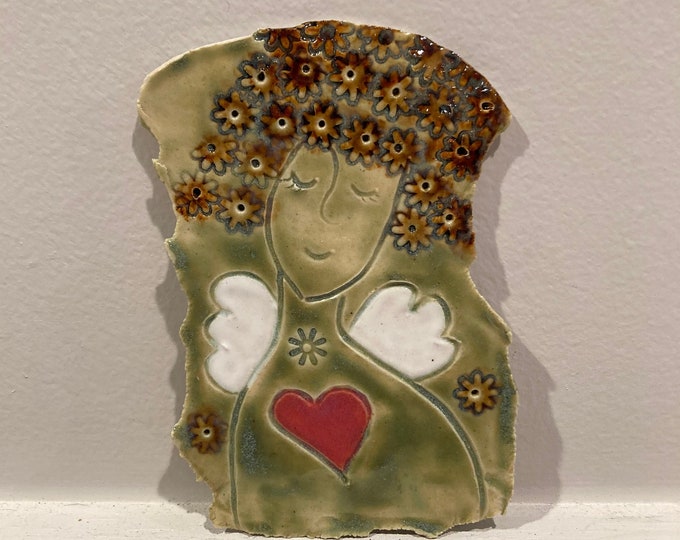 Angel, Ceramic Wall Tile, Ceramic Art Tile, Kitchen Tile, Garden Wall ...