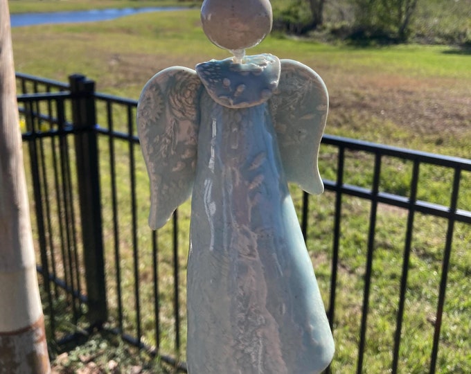 Angel Wind Chime, Angel Wind Chimes, Pottery Wind Chime, Unique Wind ...