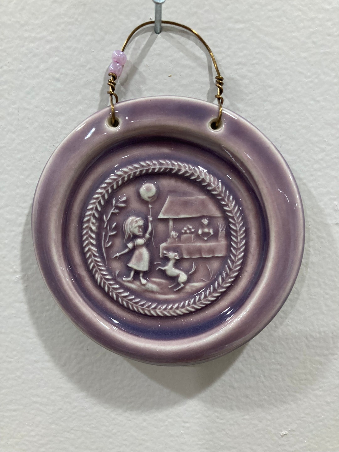 Girl and Dog Tile, Ceramic Wall Tile, Ceramic Art Tile, Kitchen Tile ...