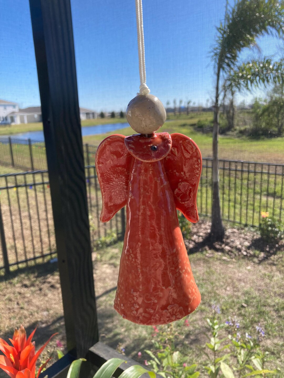 Angel Wind Chime, Angel Wind Chimes, Pottery Wind Chime, Unique Wind ...