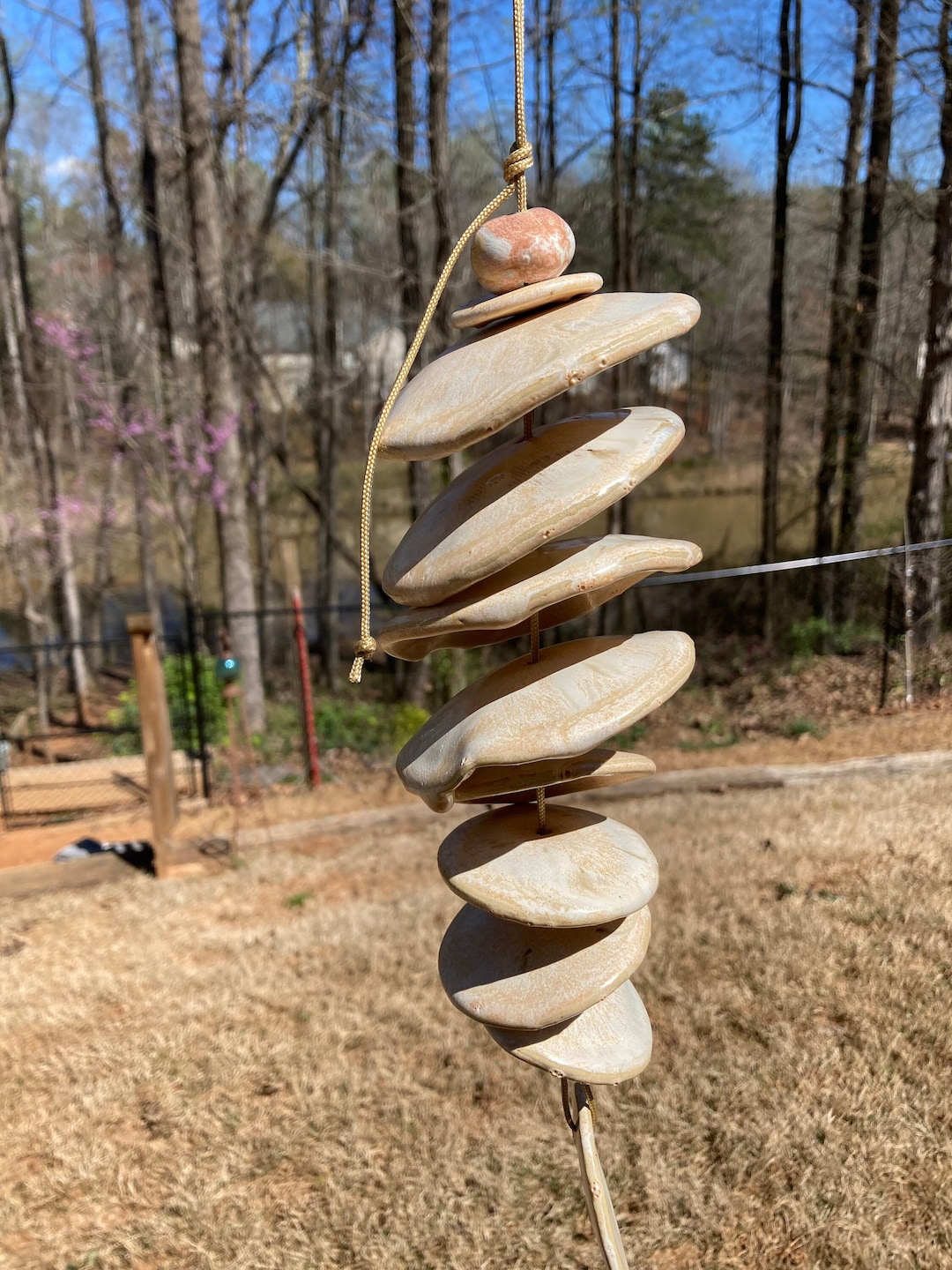 Wind Chime, Sand Dollar Glaze Wind Chimes, Pottery Wind Chime, Unique ...