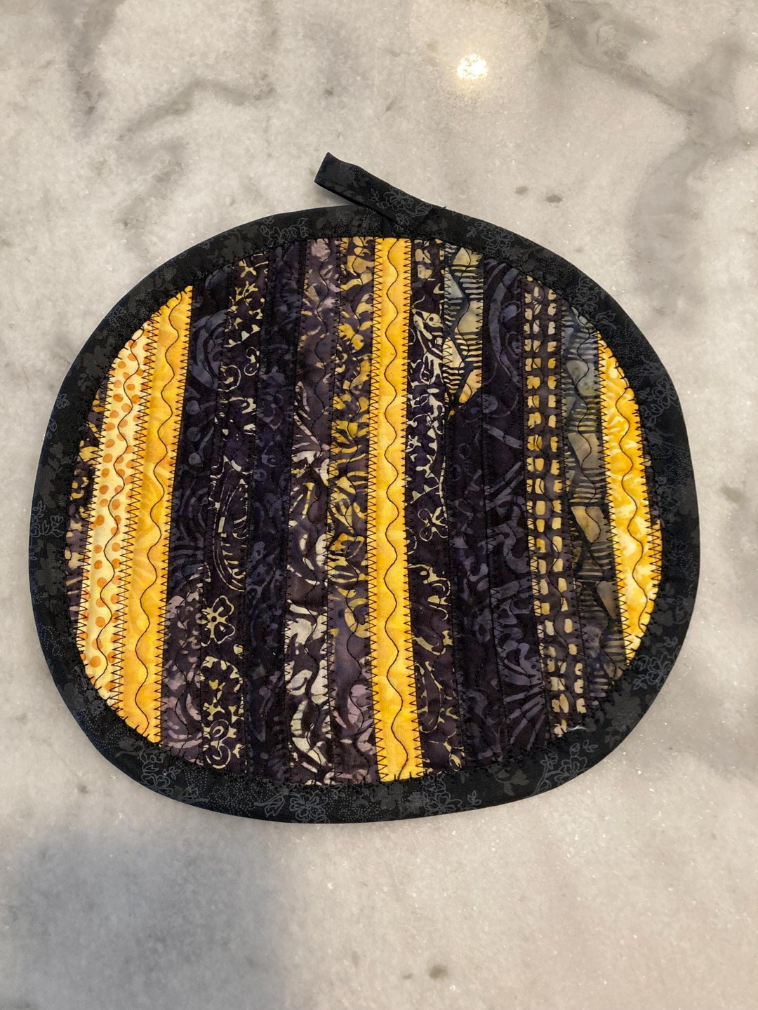 Jelly Roll Trivet, 10 Inch Round Fabric Trivet, Batik Casserole Hot Mat, Candle Mat, Hot Pad ...