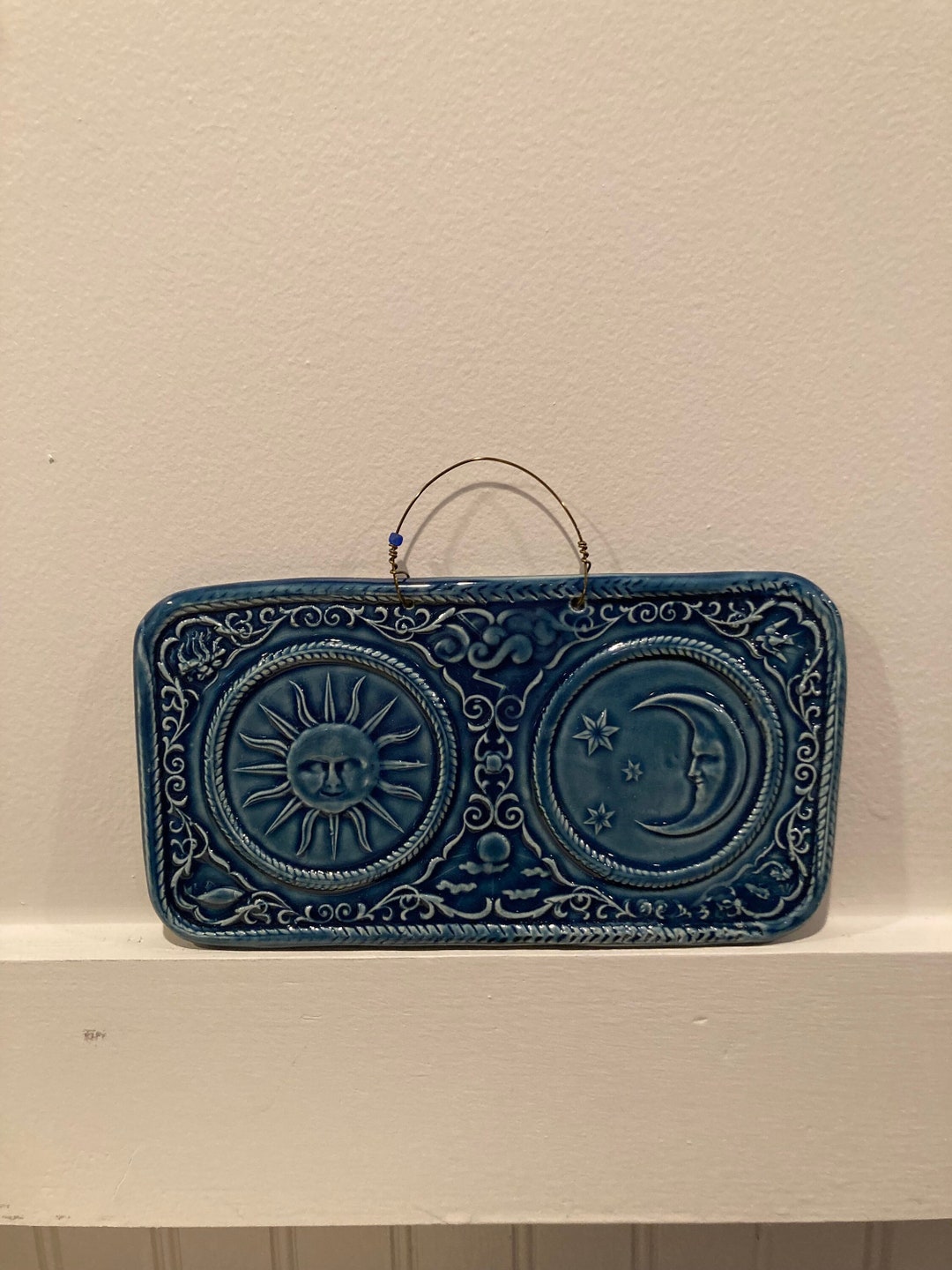 Sun and Moon Tile, Ceramic Wall Tile, Ceramic Art Tile, Kitchen Tile ...