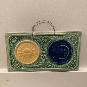 Sun and Moon Ornament Ceramic Wall Tile Ceramic Art Tile - Etsy
