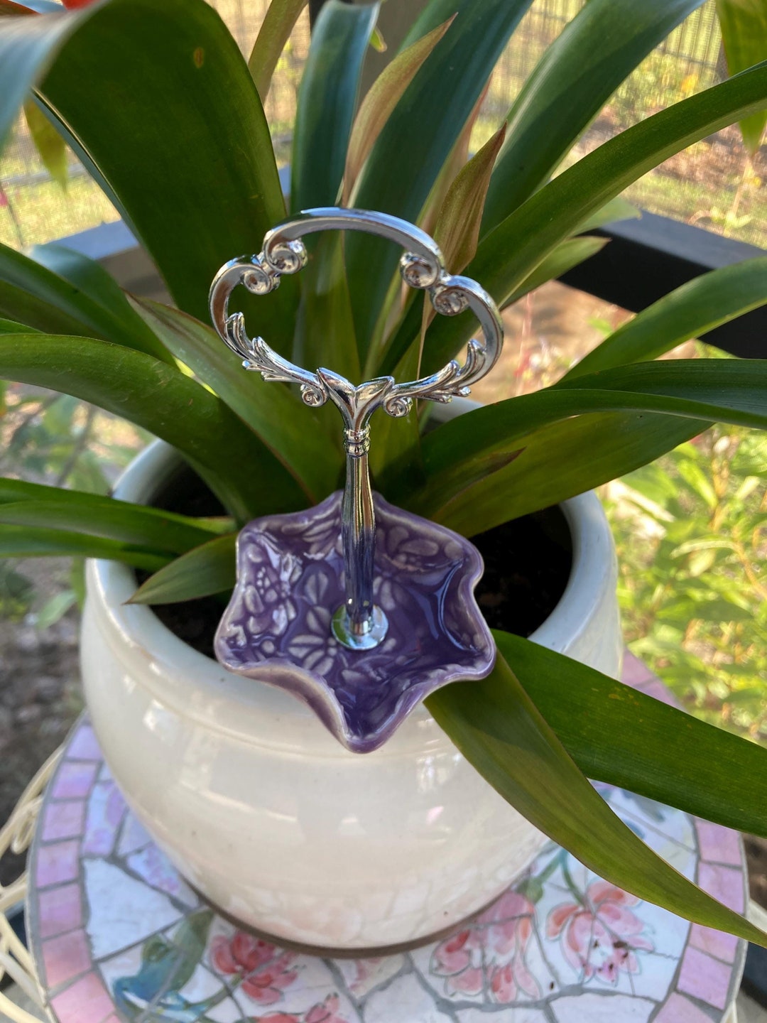 Bee Pollinator, Butterfly Watering Station, Garden Stake, Ceramic Tile ...