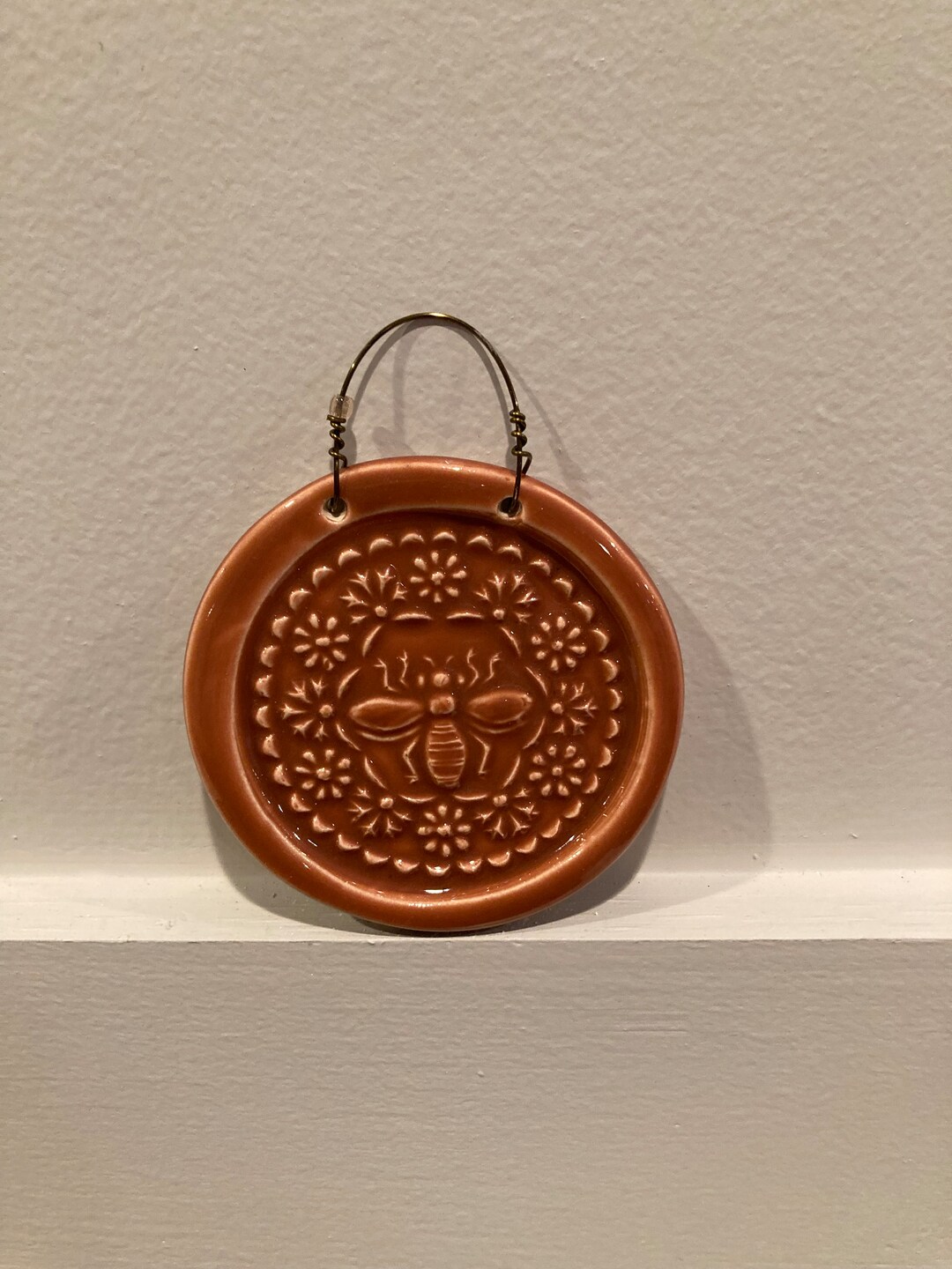Bee Art Tile Honey Bee Miniature Tile Pottery Wall Hanging - Etsy