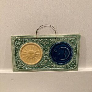 Sun and Moon Ornament Ceramic Wall Tile Ceramic Art Tile - Etsy