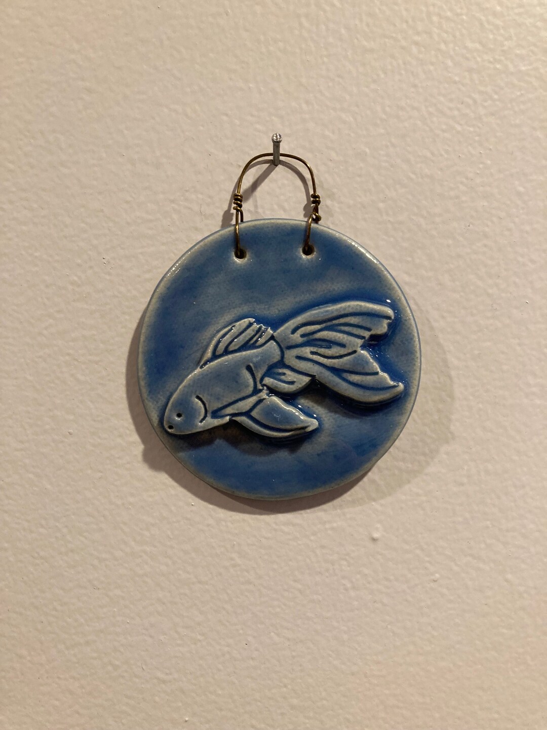 Koi Fish, Ceramic Wall Tile, Ceramic Art Tile, Pottery Art, Garden Wall ...