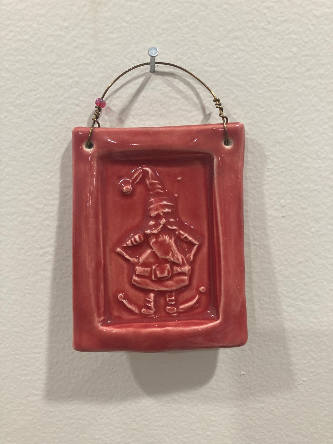 Christmas Elf Ornament, Ceramic Wall Tile, Ceramic Art Tile, Kitchen ...