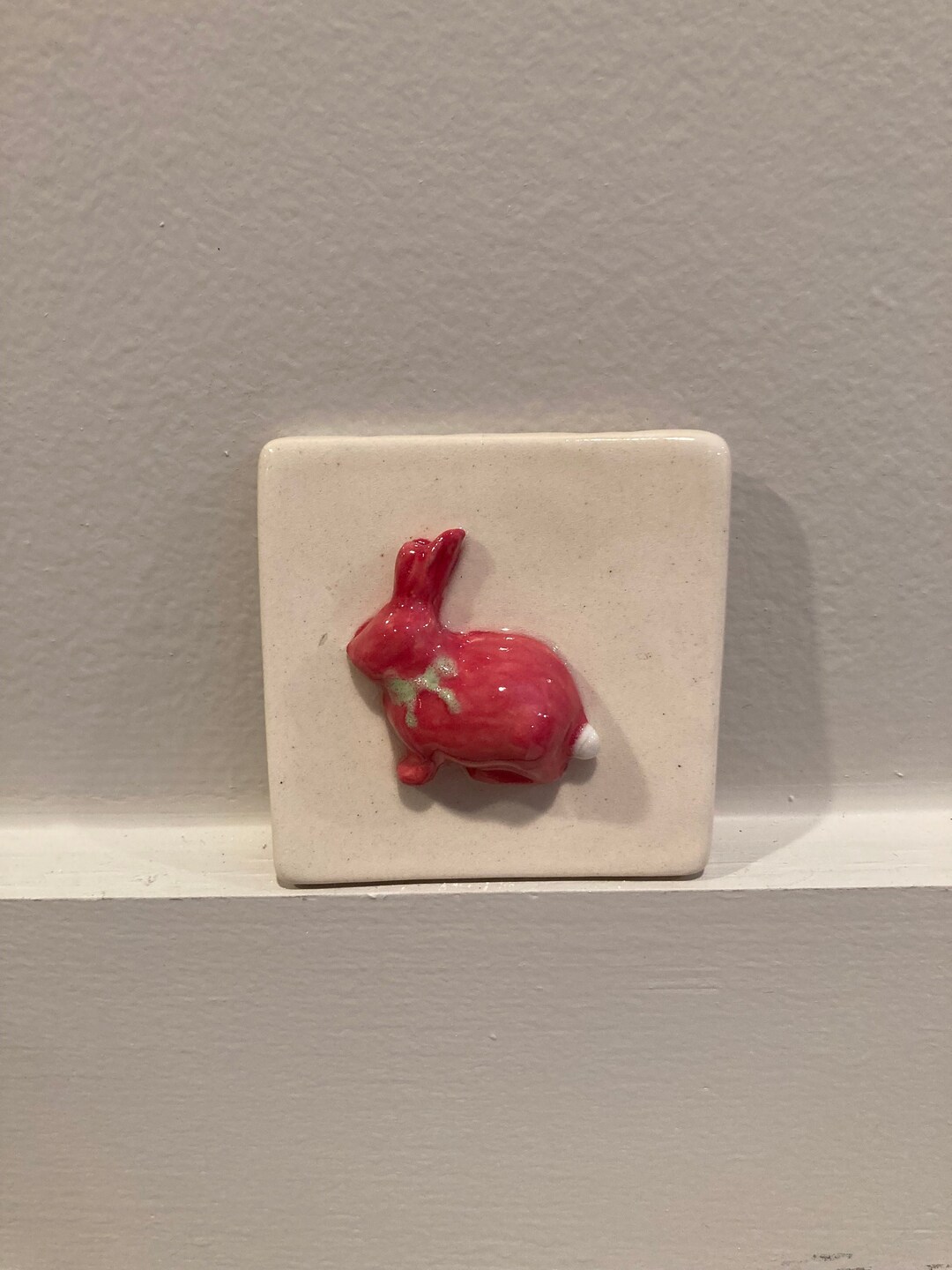 Bunny Art Tile, Ceramic Wall Tile, Ceramic Art Tile, Kitchen Tile ...