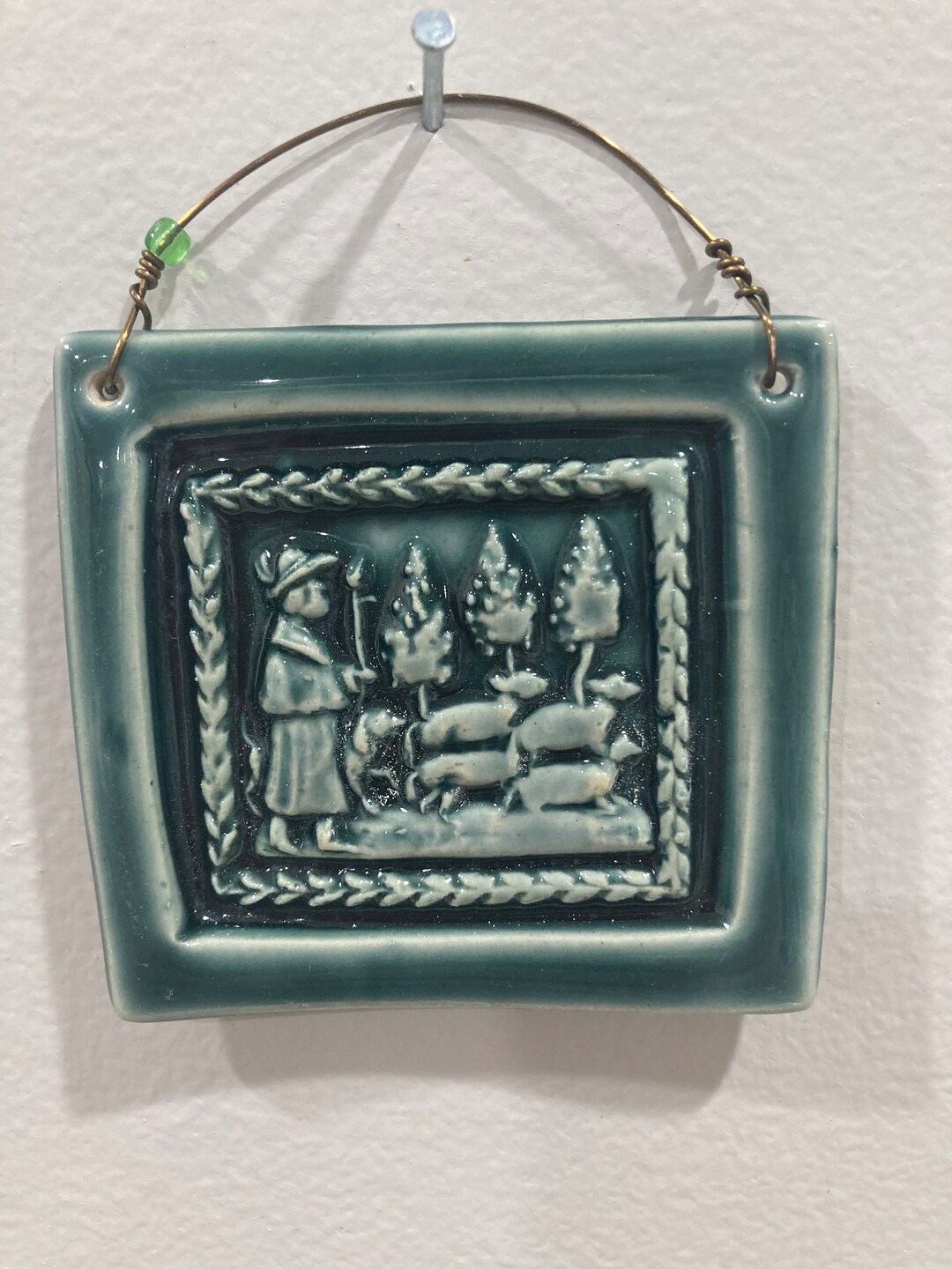 Shepherd and Sheep Tile, Ceramic Wall Tile, Ceramic Art Tile, Kitchen ...