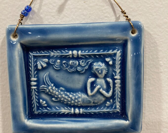 Mermaid Ornament, Ceramic Wall Tile, Ceramic Art Tile, Kitchen Tile ...