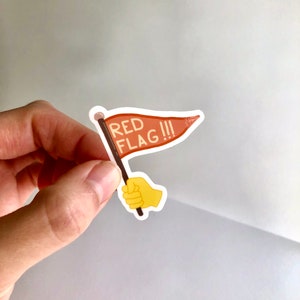 Red Flag Sticker || Water Bottle Sticker | Cute Sticker | Gift for ...