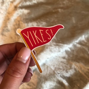 Yikes Red Flag Sticker || Water Bottle Sticker | Cute Sticker | Gift ...