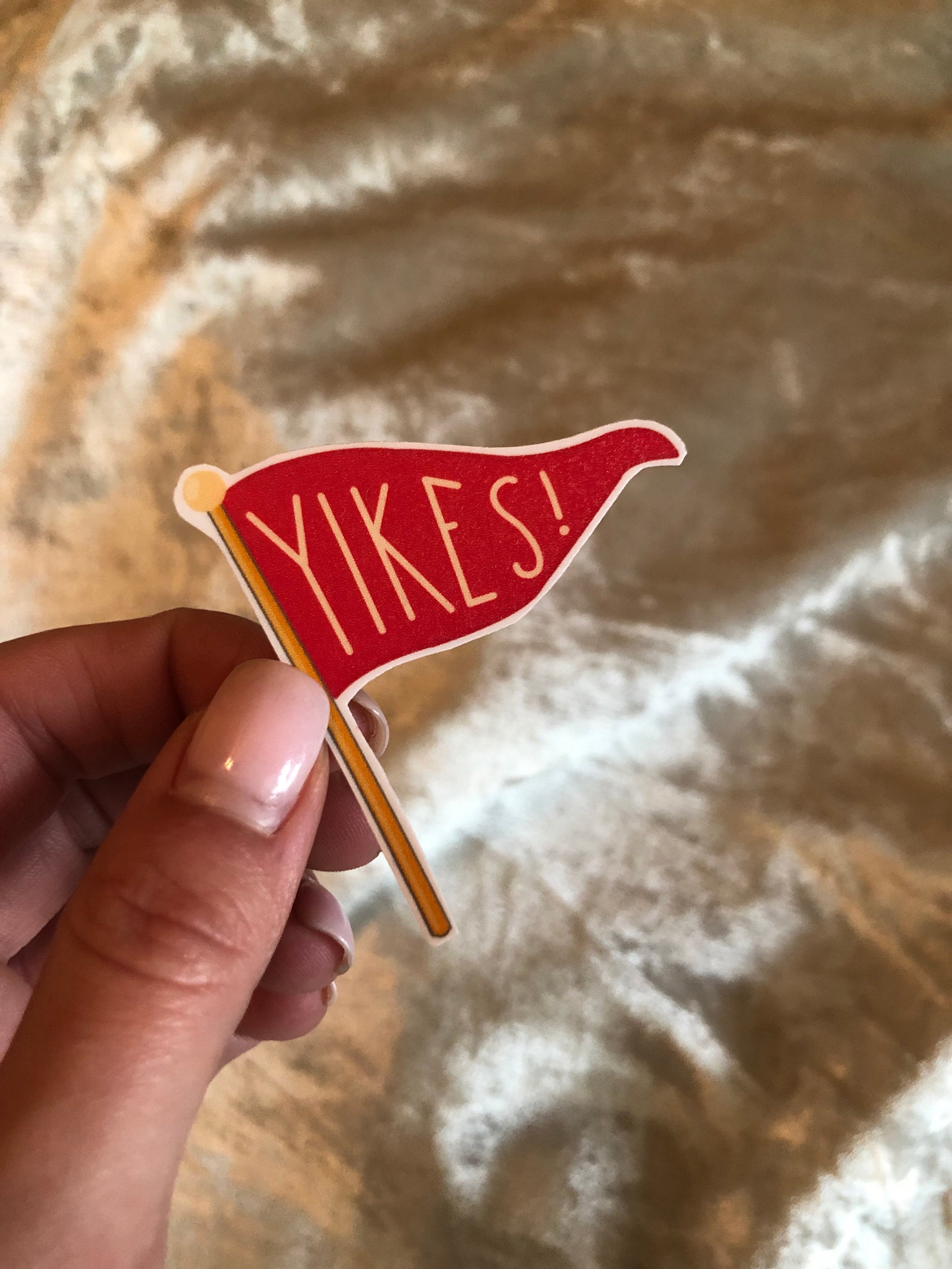 Yikes Red Flag Sticker Water Bottle Sticker Cute Sticker Gift for ...