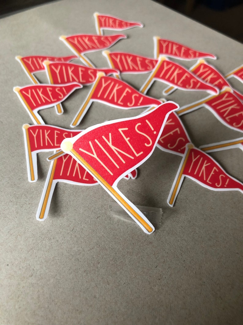 Yikes Red Flag Sticker || Water Bottle Sticker | Cute Sticker | Gift ...