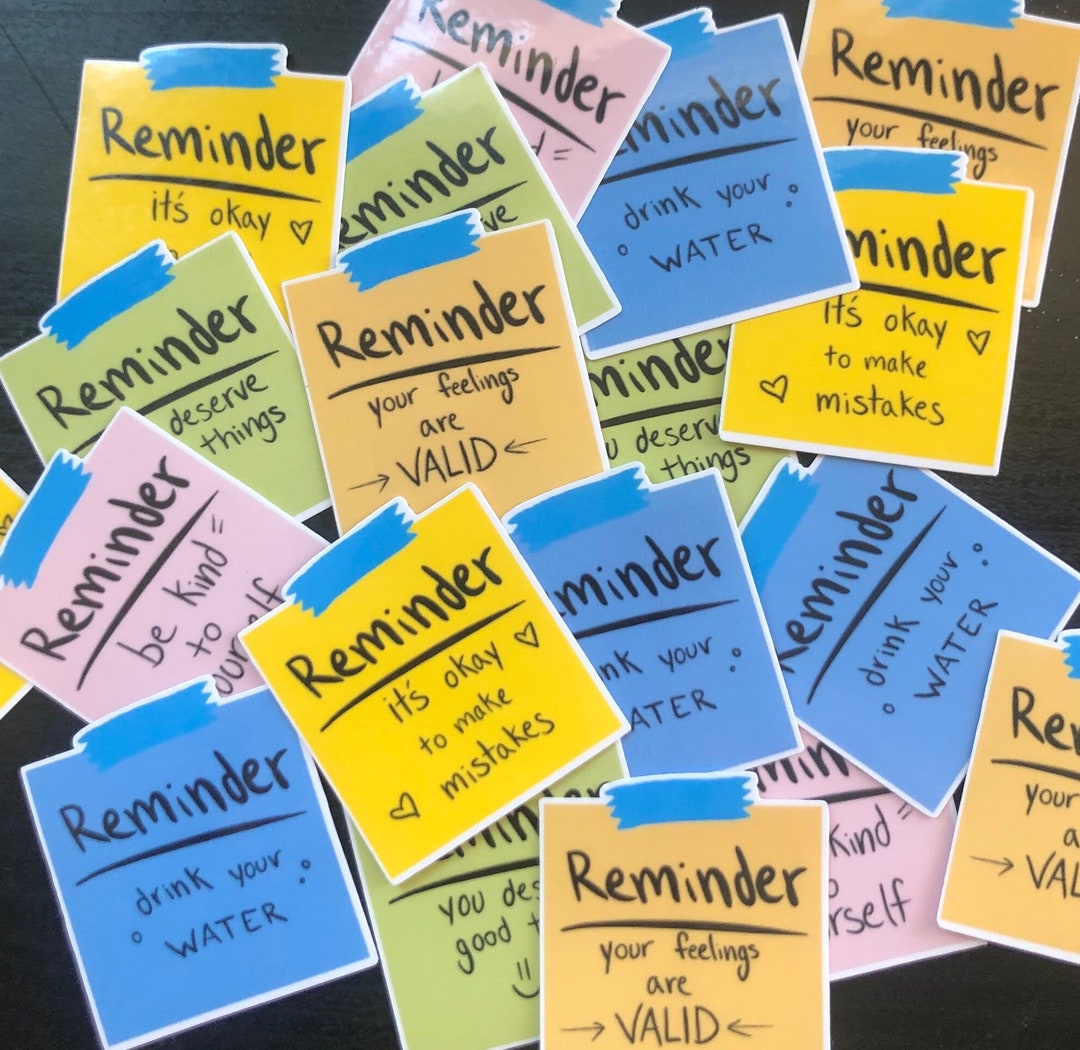 Reminder Sticker Set | Motivational Self-care Stickers - Etsy
