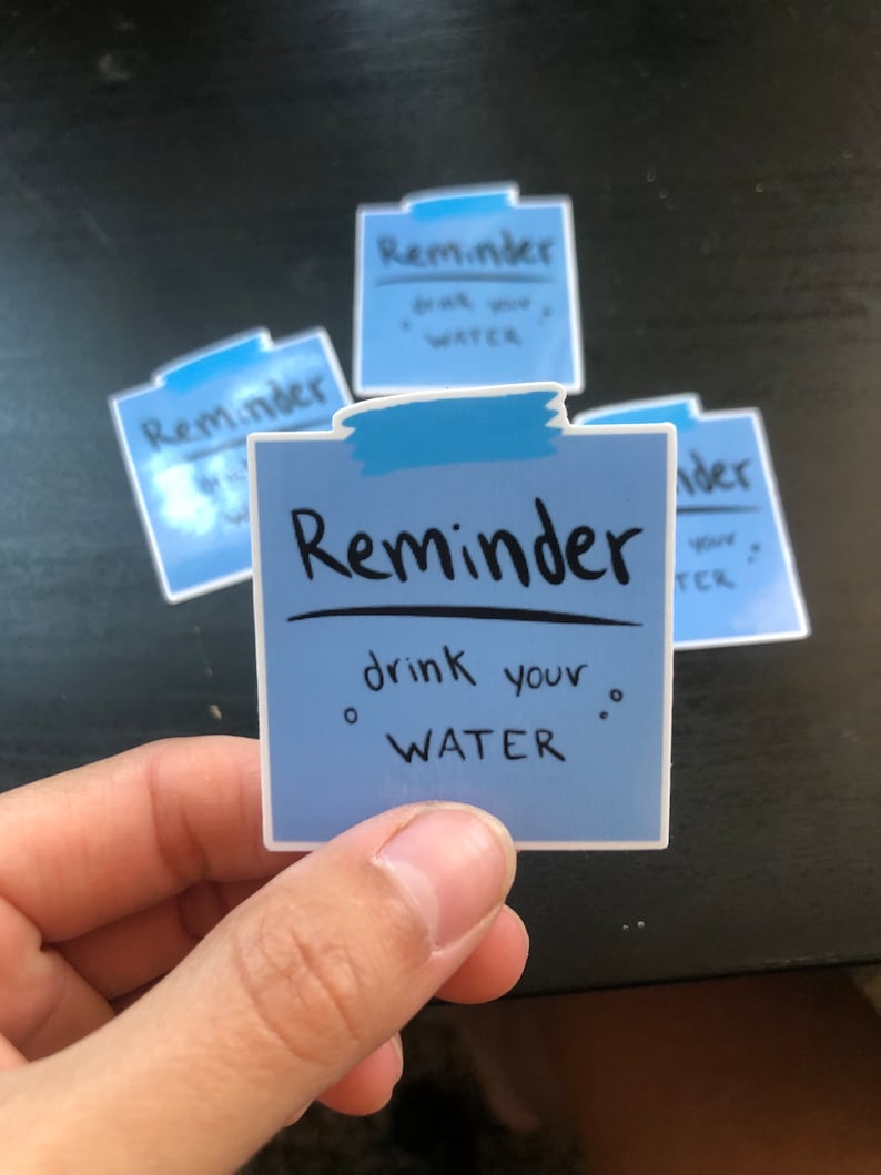 Reminder Drink Your Water Sticker Water Bottle Sticker Cute Sticker ...
