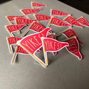 Yikes Red Flag Sticker || Water Bottle Sticker | Cute Sticker | Gift ...