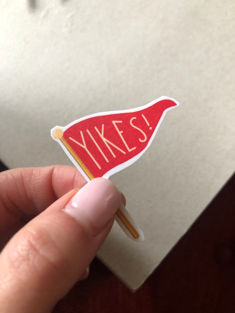 Yikes Red Flag Sticker Water Bottle Sticker Cute Sticker Gift for ...