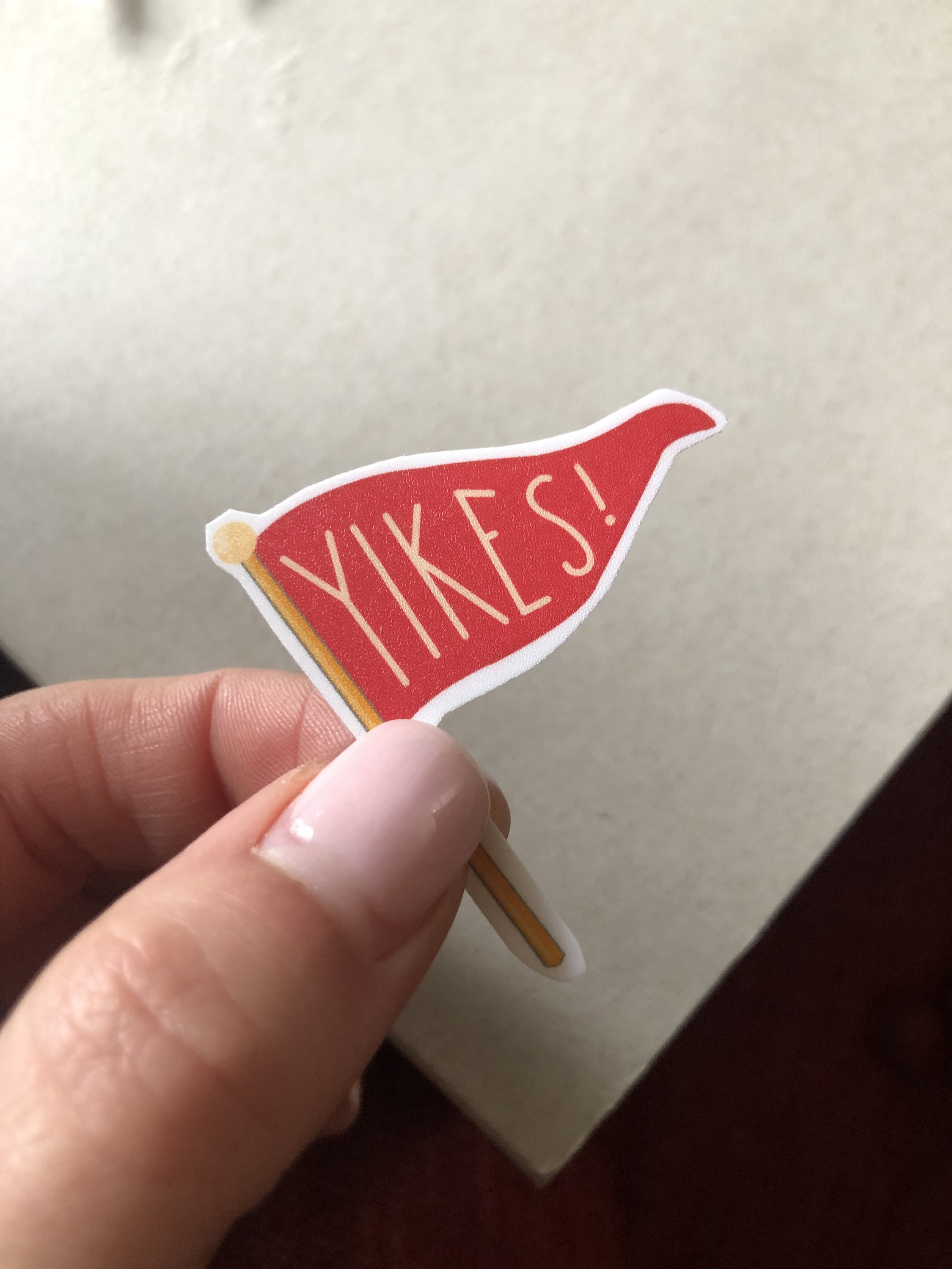 Yikes Red Flag Sticker Water Bottle Sticker Cute Sticker Gift for ...