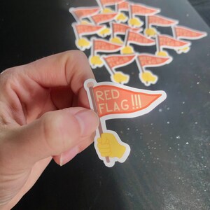 Red Flag Sticker || Water Bottle Sticker | Cute Sticker | Gift for ...