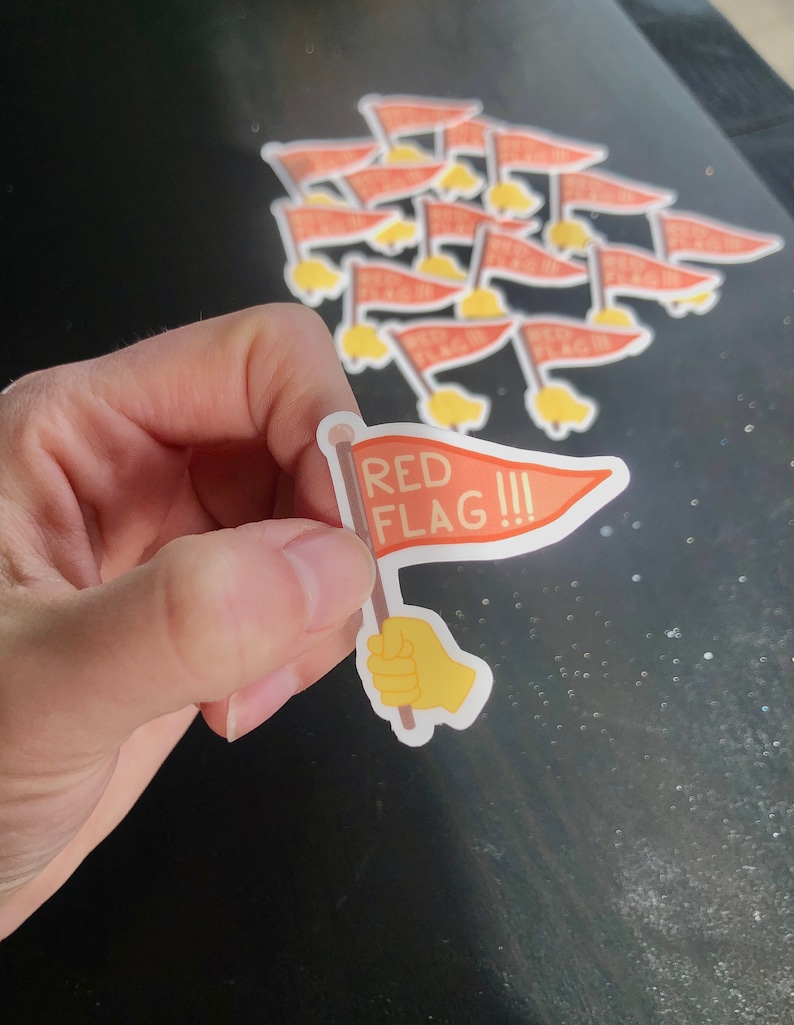 Red Flag Sticker || Water Bottle Sticker | Cute Sticker | Gift for ...