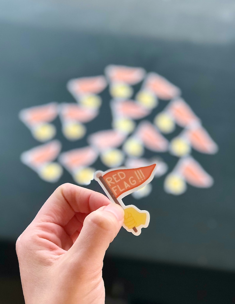 Red Flag Sticker || Water Bottle Sticker | Cute Sticker | Gift for ...