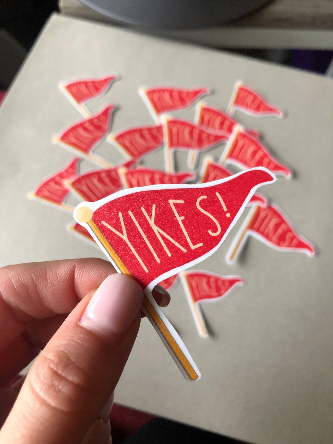 Yikes Red Flag Sticker || Water Bottle Sticker | Cute Sticker | Gift ...