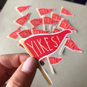 Yikes Red Flag Sticker || Water Bottle Sticker | Cute Sticker | Gift ...