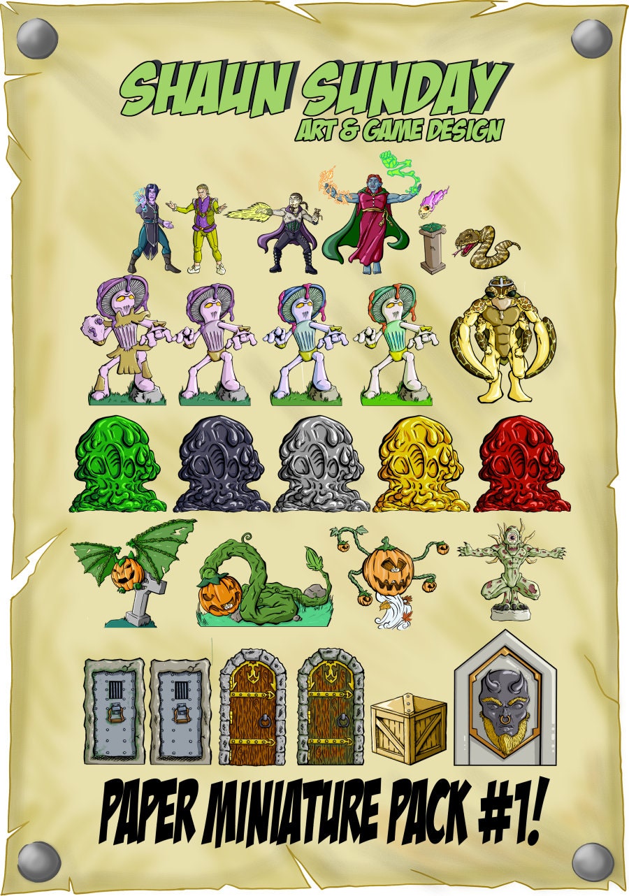 Paper Miniatures for Rpgs Set 1 - Etsy Singapore