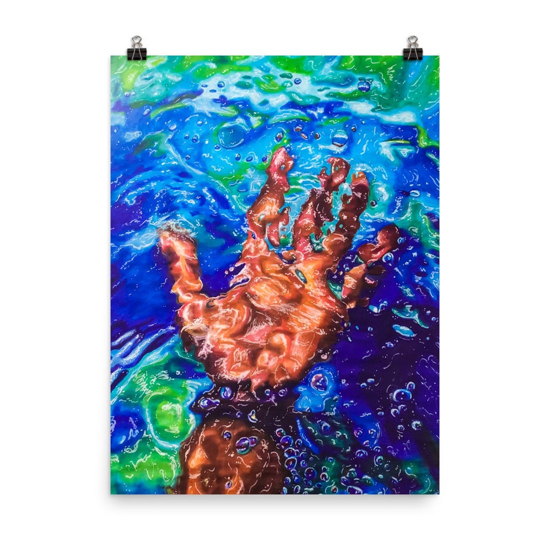 Underwater Hand Drawing Print - Etsy