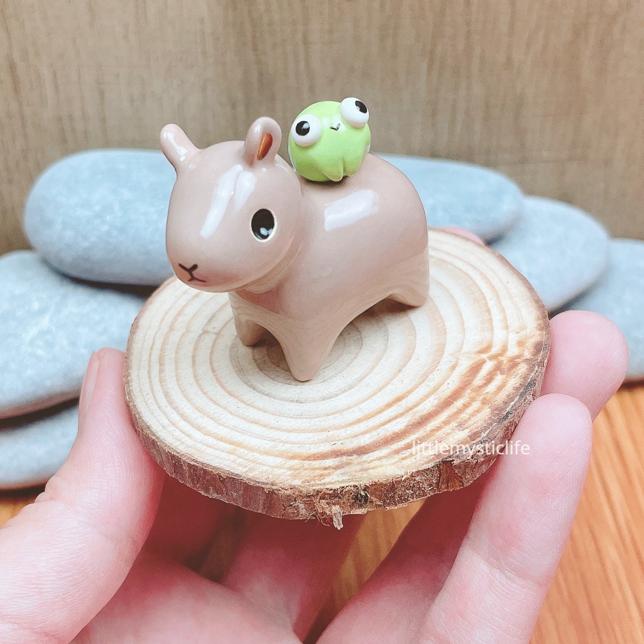 Capybara With Frog Ceramic Figurine - Etsy