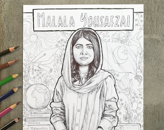 Malala Yousafzai Coloring Page | Activist - Girls' Education & Gender ...