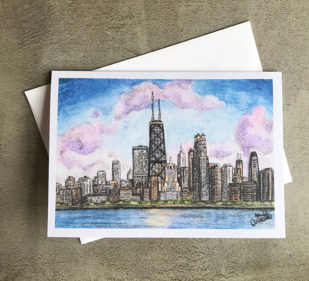 Chicago Skyline Card Pack - Etsy