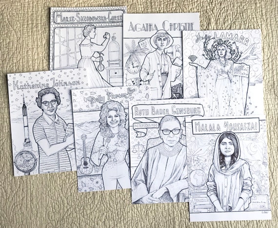 Inspirational Women Coloring Page Bundle | Etsy