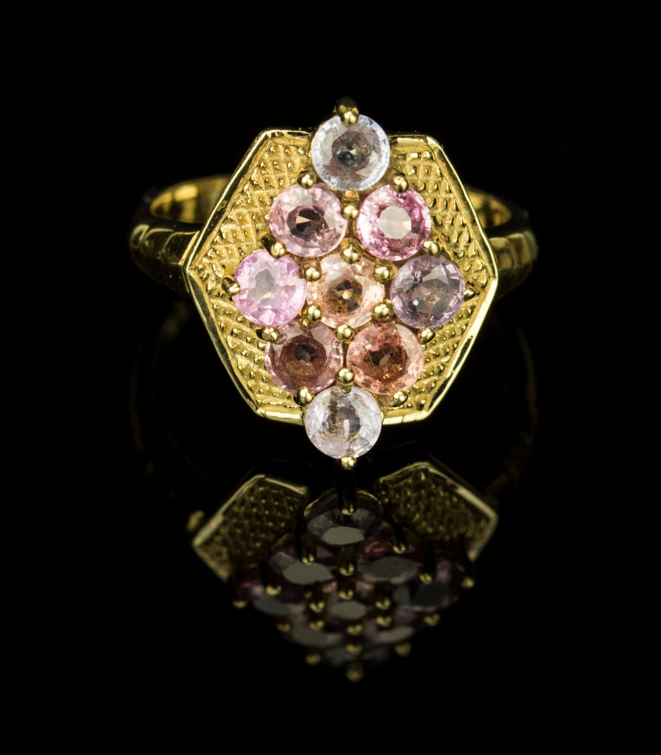 Stunning Unique Art Deco Design 9ct Gold 1.35ct Multi Coloured - Etsy