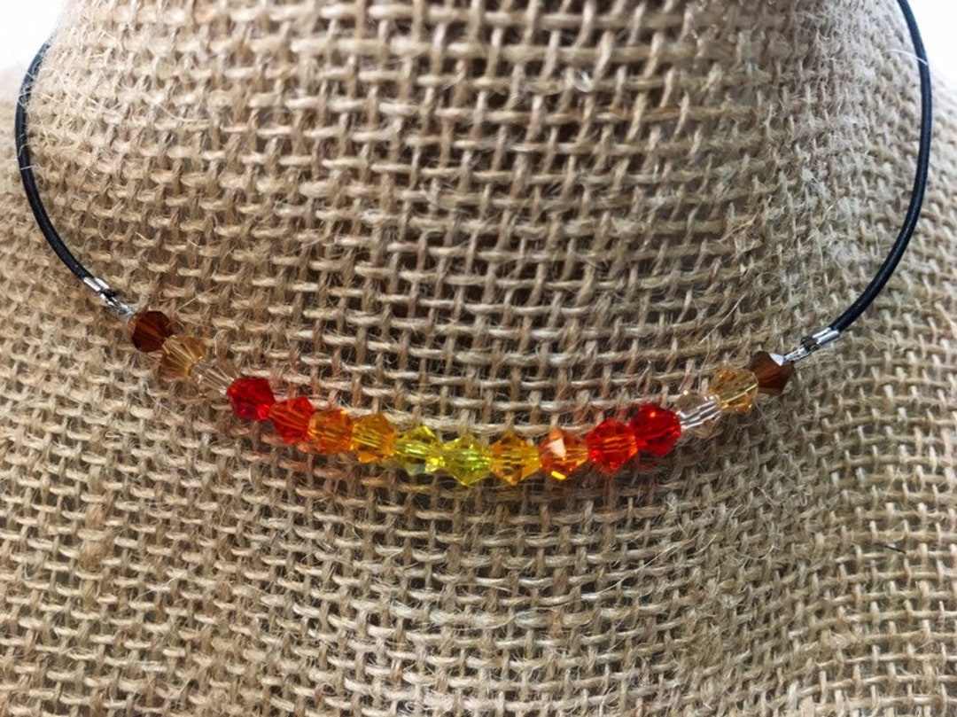 The Crystal Cord- Rainbow Dancer Glass Bead Leather Cord - Etsy