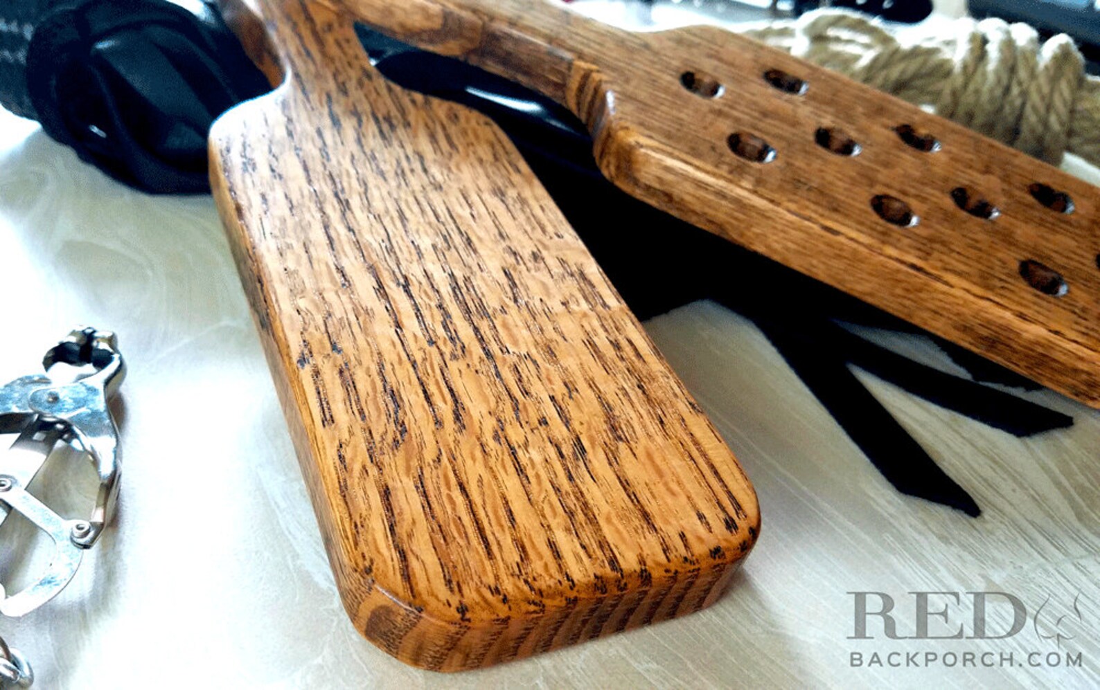 Set of Two Boudoir Paddles Oak Spanking Paddles Holes & - Etsy