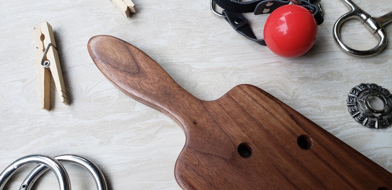 Ruler Spanking Paddle With Holes in Black Walnut for | Etsy
