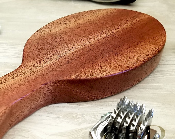 Hair Brush Spanking Paddle in Shimmering Mahogany for BDSM Impact Play ...