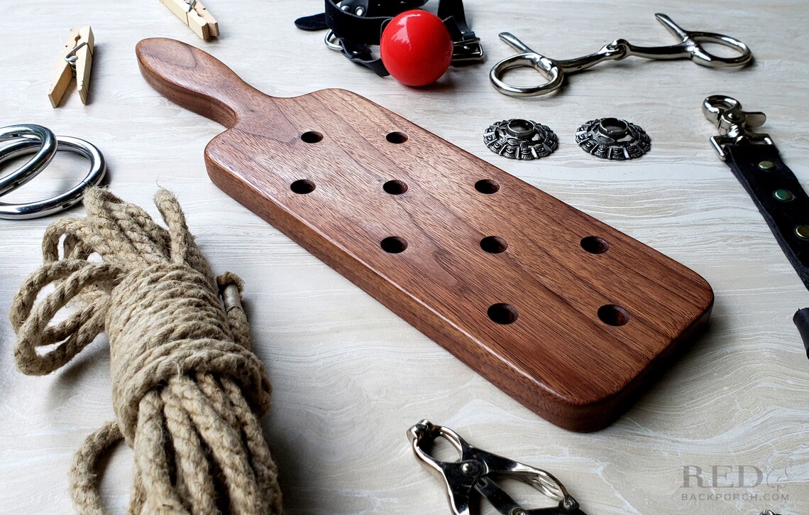 Ruler Spanking Paddle With Holes in Black Walnut for | Etsy